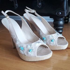 Bakers | Shoes | Bakers Amelia Natural Snakeskin Platform Sandals ...
